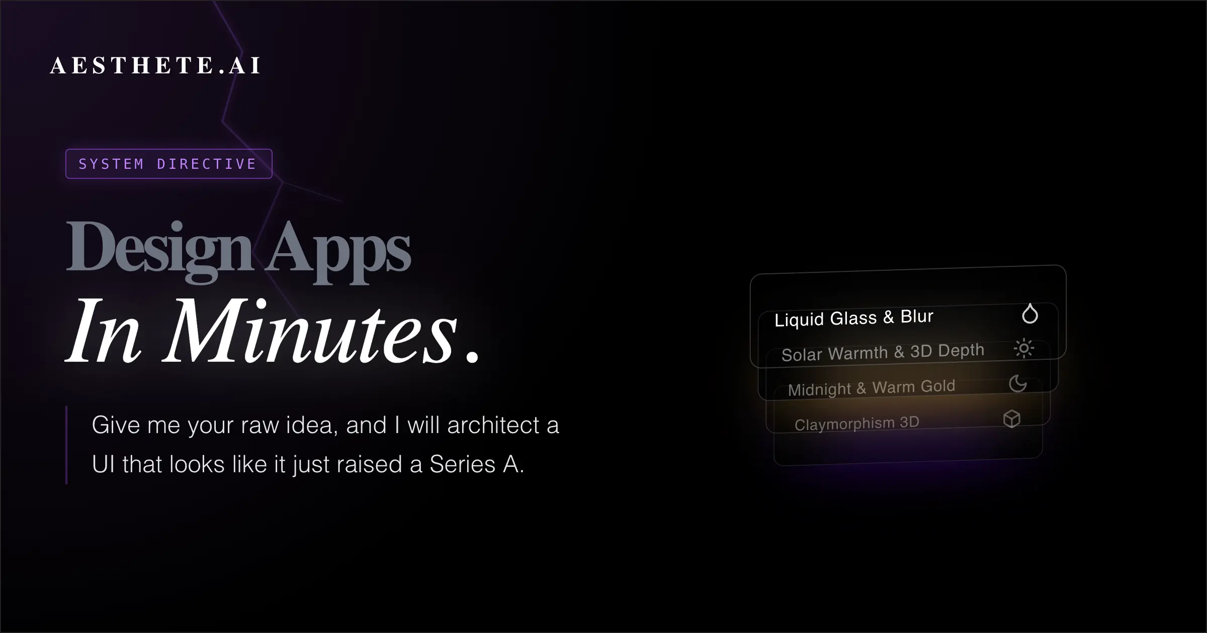 AESTHETE.ai | Design Apps In Minutes